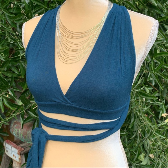 Tops | Ocean Blue Wrap Halter Top | Poshmark